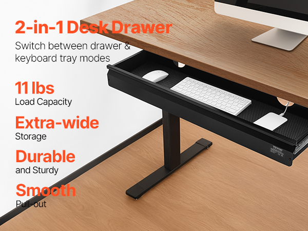 VEVOR 33" Under Desk Drawer Organizer Slide-out Drawer Space Saver Home ...