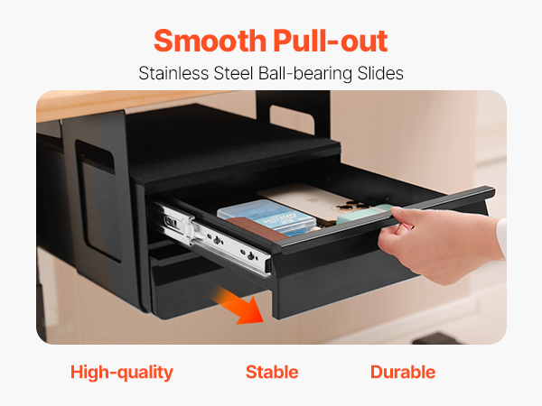 VEVOR 2 Drawer 33 cm Lockable Under Desk Drawer Organizer Slide-out ...