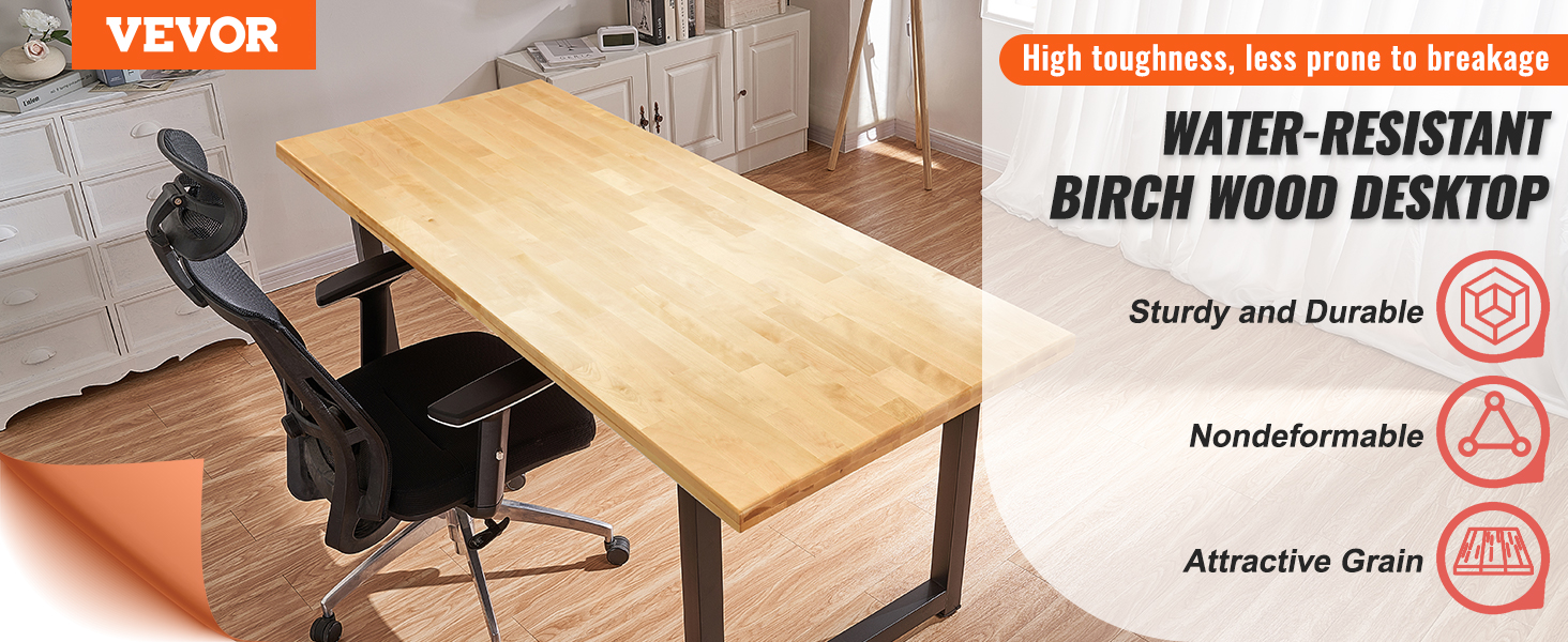 VEVOR Wood Table Top, Holds up to 330 lb, 29.5" x 23.6" x 1.5 ...