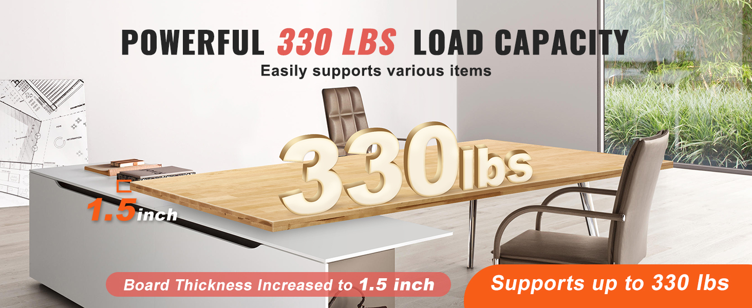 VEVOR Wood Table Top, Holds up to 330 lb, 29.5" x 23.6" x 1.5 ...