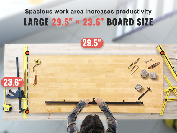VEVOR Wood Table Top, Holds up to 330 lb, 29.5" x 23.6" x 1.5 ...