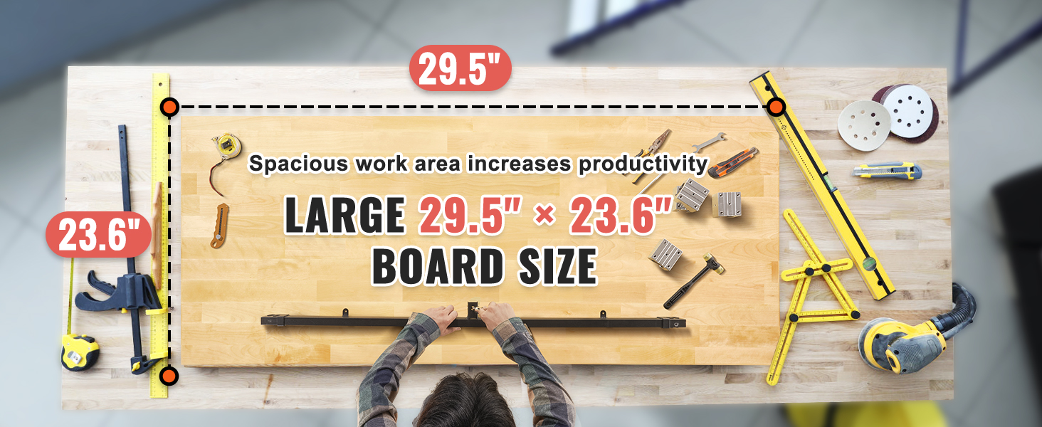 VEVOR Wood Table Top, Holds up to 330 lb, 29.5" x 23.6" x 1.5 ...
