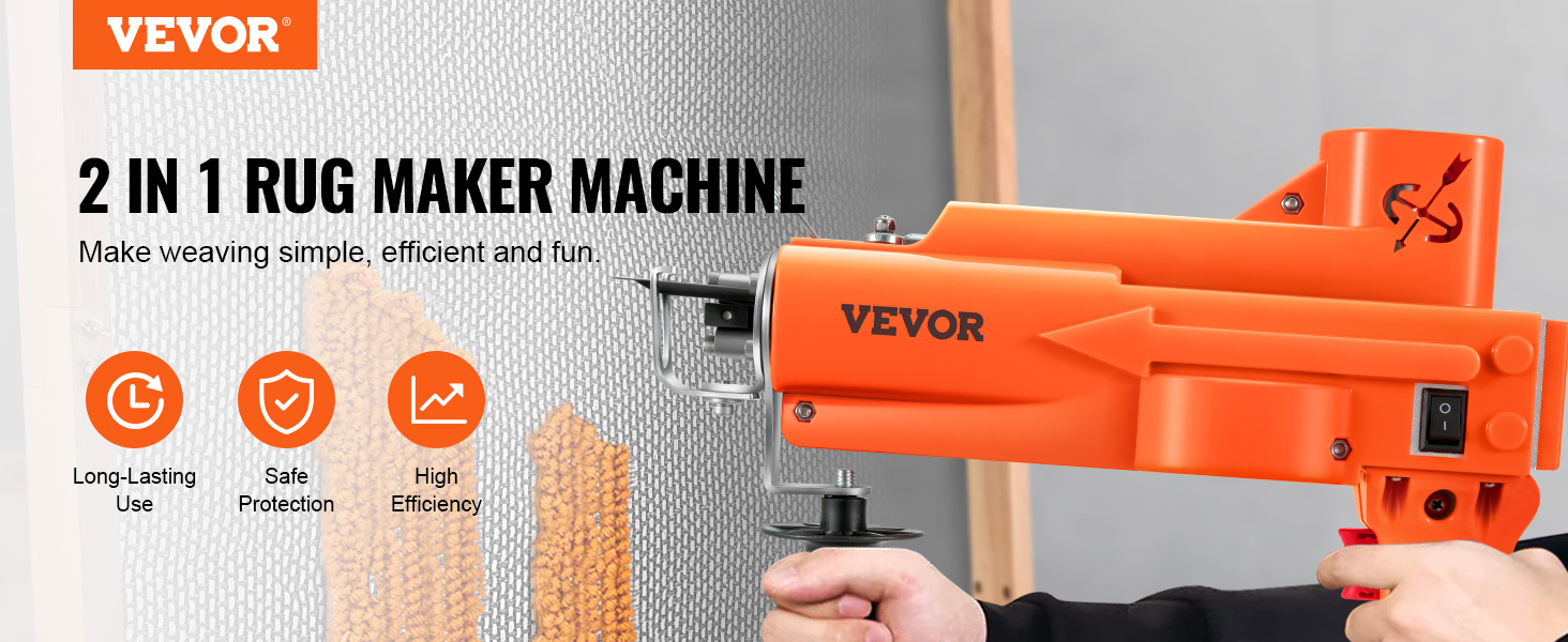 VEVOR Electric Carpet Tufting Machine Weaving Flocking Kit Cut Pile ...