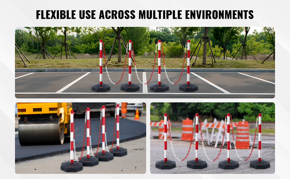 VEVOR Adjustable Traffic Delineator Post Cones, 4 Pack, Traffic Safety ...