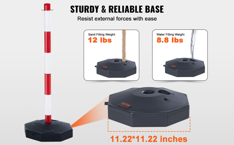 VEVOR Adjustable Traffic Delineator Post Cones, 2 Pack, Traffic Safety ...