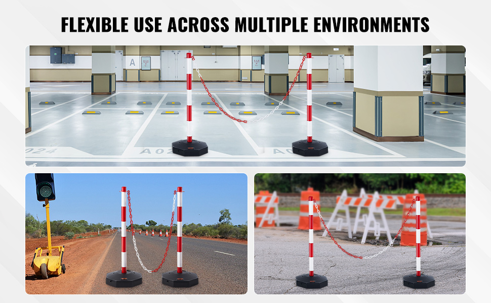 VEVOR Adjustable Traffic Delineator Post Cones, 2 Pack, Traffic Safety ...