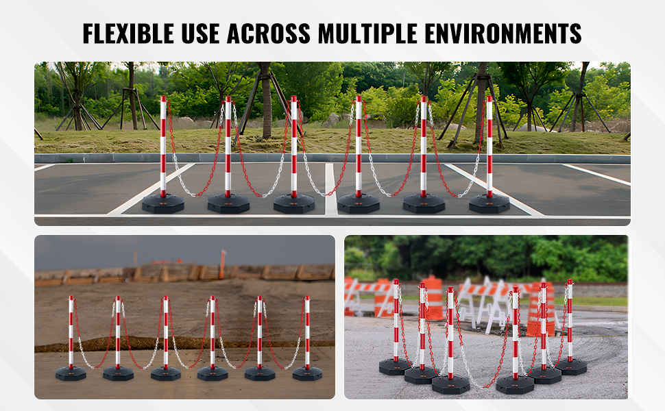 VEVOR Adjustable Traffic Delineator Post Cones, 6 Pack, Traffic Safety ...