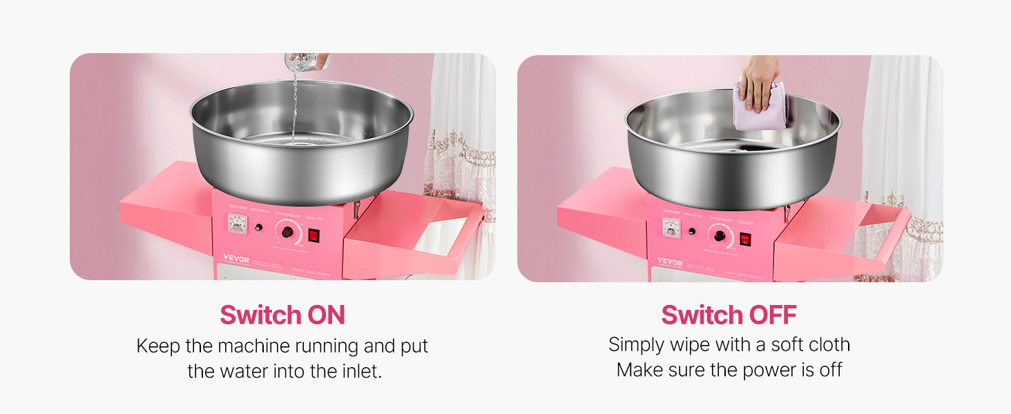 VEVOR Commercial Cotton Candy Machine with Cart Sugar Floss Maker 1000W ...