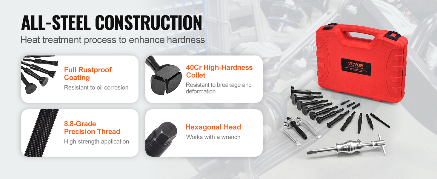 VEVOR Blind Hole Collet Bearing Race and Seal Puller Extractor Kit ...