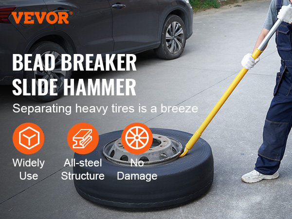 VEVOR Tire Bead Breaker Slide Hammer, 46.3" Length Heavy Duty Steel ...