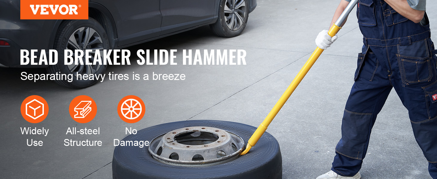 VEVOR Tire Bead Breaker Slide Hammer, 46.3" Length Heavy Duty Steel ...