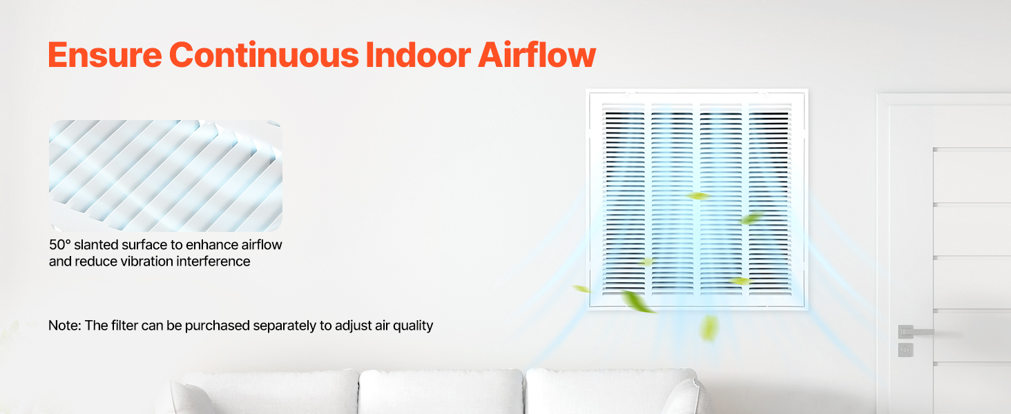 VEVOR Return Air Filter Grille Fits W20 x H20 In Duct Opening Air Vent ...