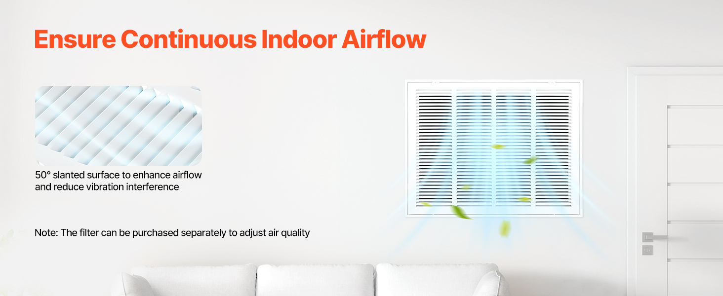 VEVOR Grille de Retour d'Air pour Ouverture de Conduit Ventilation 60 ...