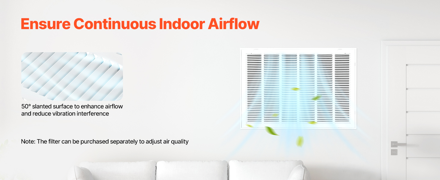 Return Air Filter Grille Fits W30 x H20 In Duct Opening Vent Cover ...