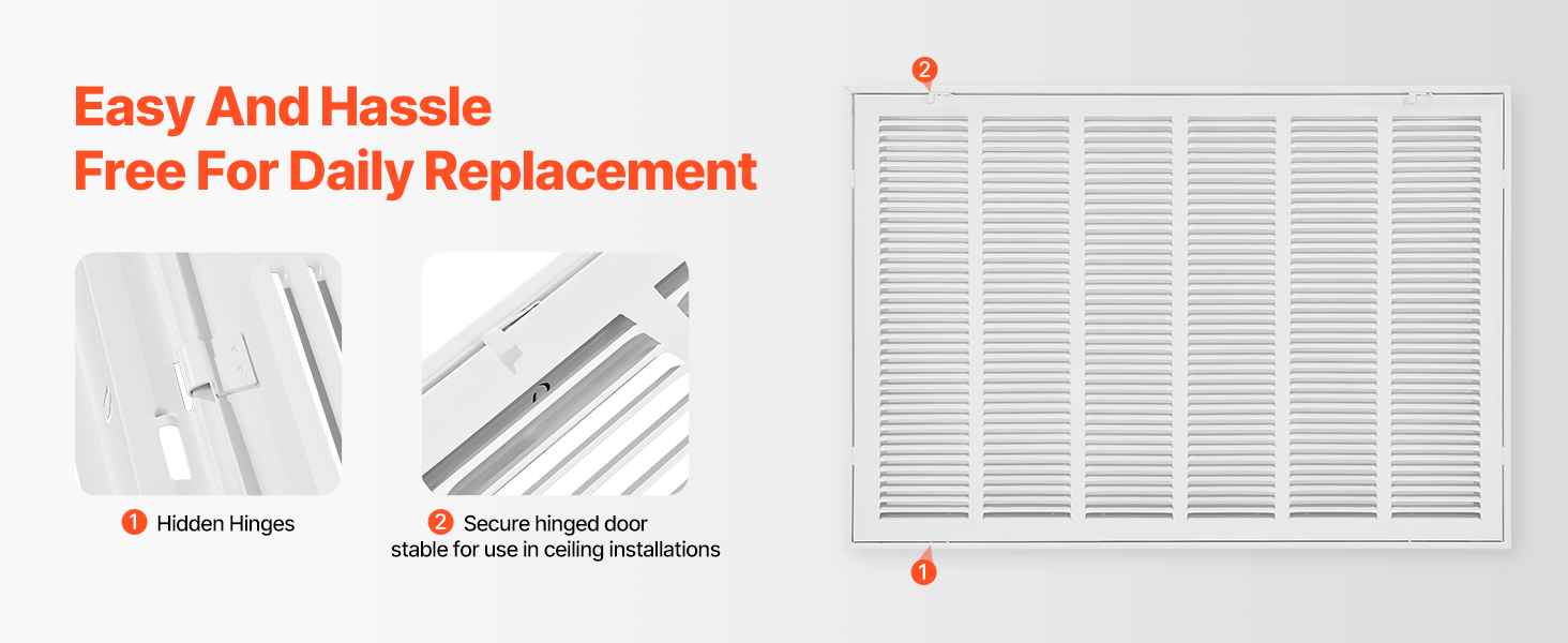 Return Air Filter Grille Fits W30 x H20 In Duct Opening Vent Cover ...