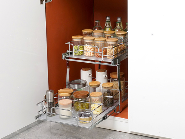 VEVOR 2 Tier 14"W x 21"D Pull Out Cabinet Organizer, Heavy Duty Slide ...