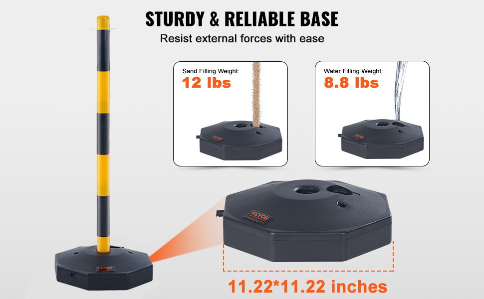 VEVOR Adjustable Traffic Delineator Post Cones, 4 Pack, Traffic Safety ...