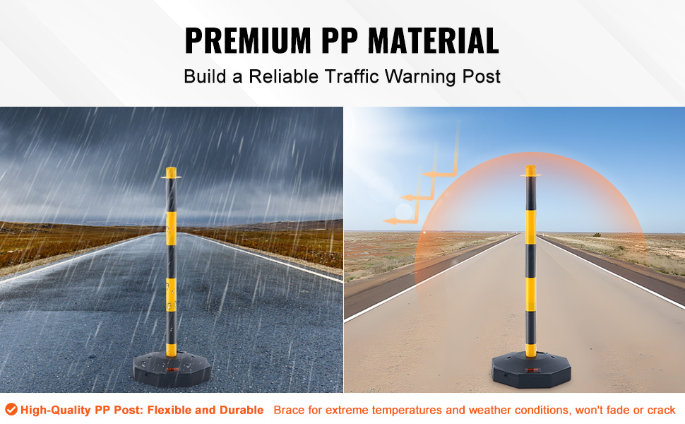 VEVOR Adjustable Traffic Delineator Post Cones, 4 Pack, Traffic Safety ...