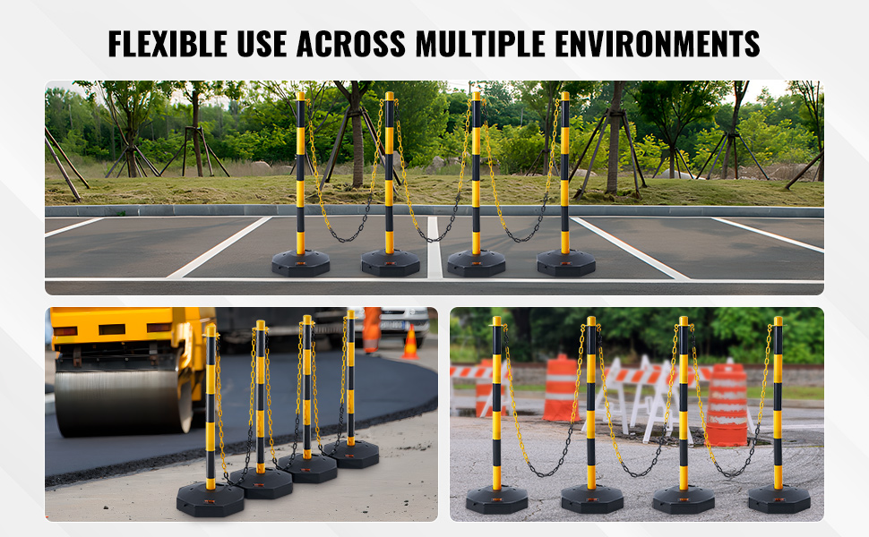 VEVOR Adjustable Traffic Delineator Post Cones, 4 Pack, Traffic Safety ...