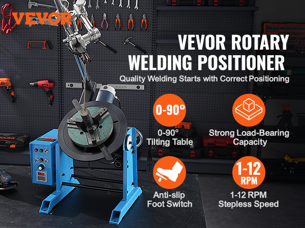 VEVOR Rotary Welding Positioner 66LBS / 30KG, 0-90° Welding Positioning ...