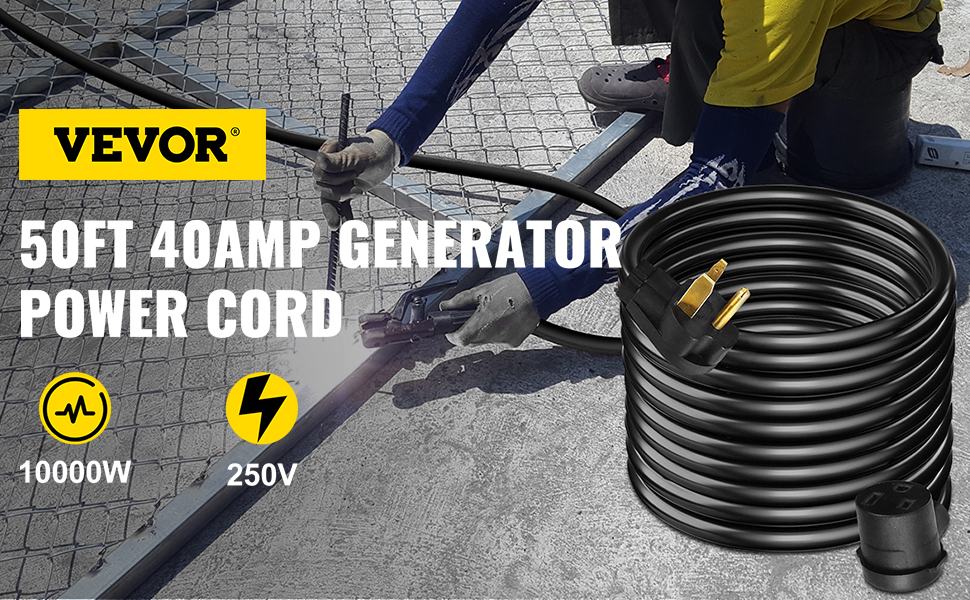 VEVOR Welder Extension Cord 40Amp 50ft 250V, Welding Power Cord with ...
