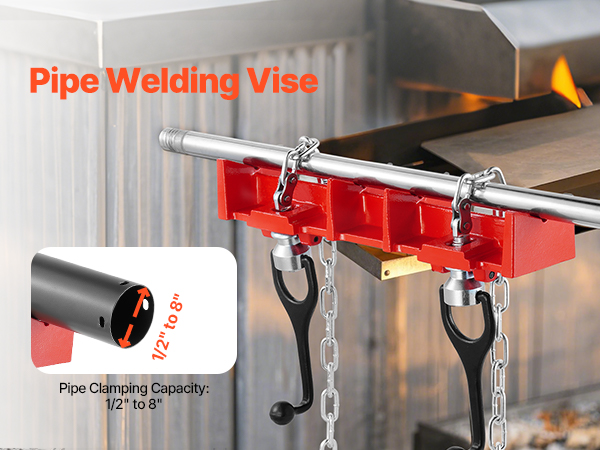 Pipe Welding Vise 1/2" to 8" Pipe Welding Clamp with Dual Chains ...