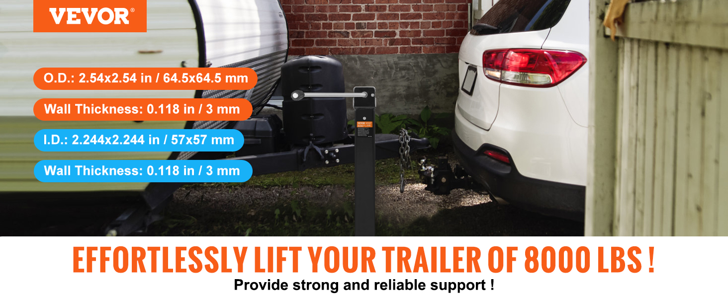 VEVOR Trailer Jack, Trailer Tongue Jack Welding-on 8000 lb Weight ...