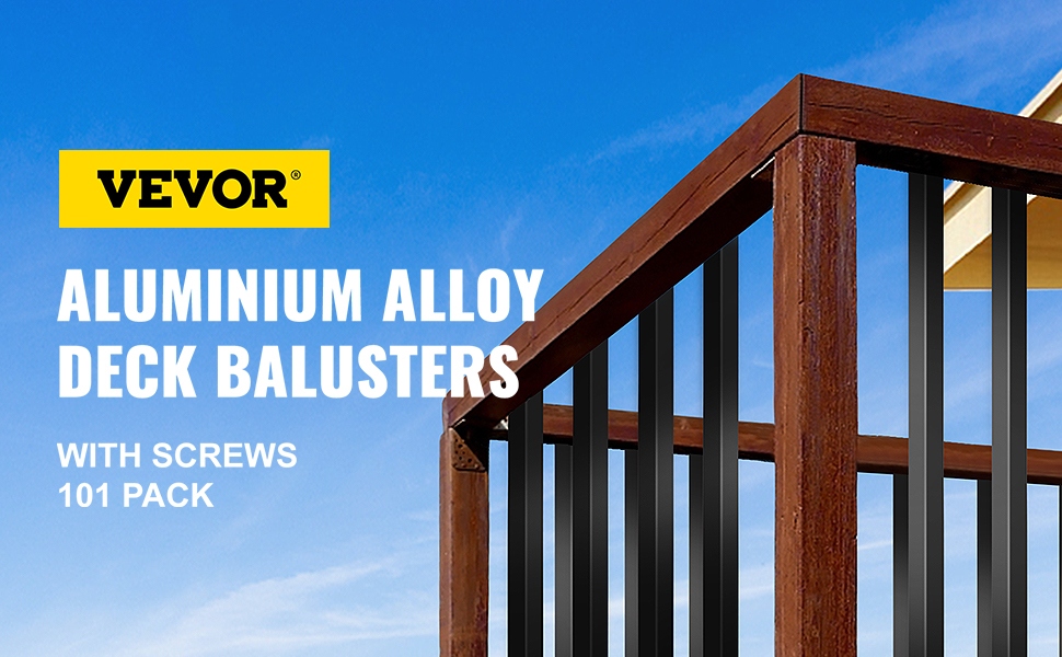 VEVOR Deck Balusters, 101 Pack Metal Deck Spindles, 32"x0.8" Staircase ...