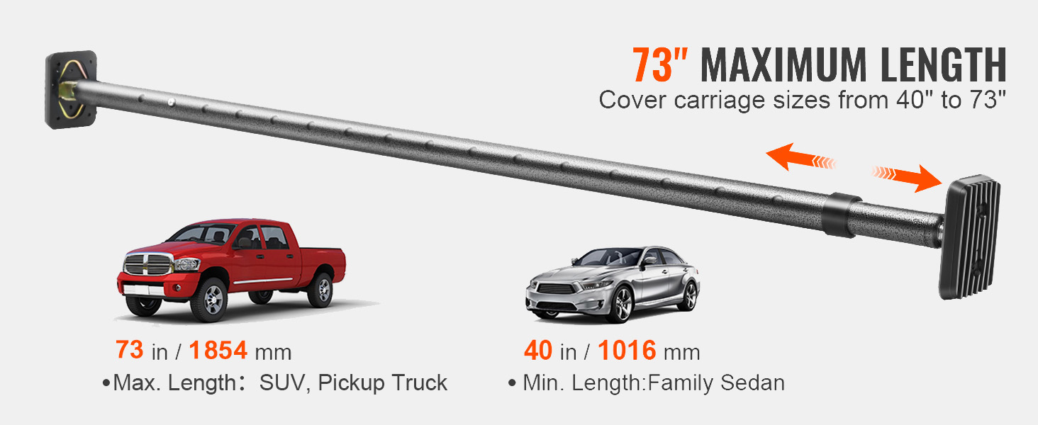 VEVOR Cargo Bar, Truck Bed Bar Adjustable from 40" to 73", Heavy-duty ...