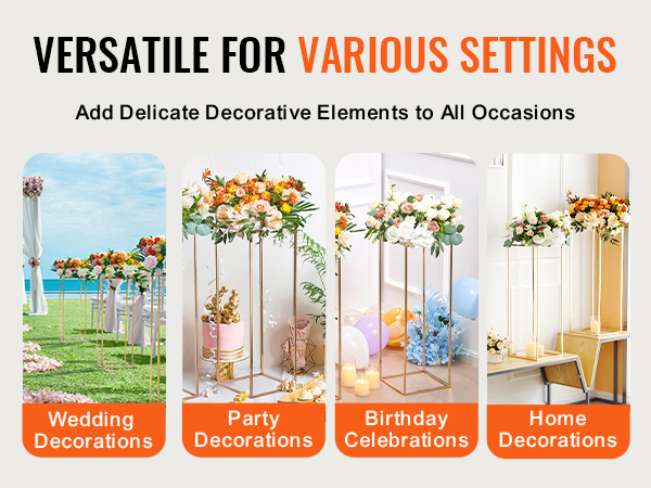 VEVOR 2PCS 31.5inch High Wedding Flower Stand, Metal Vase Column ...
