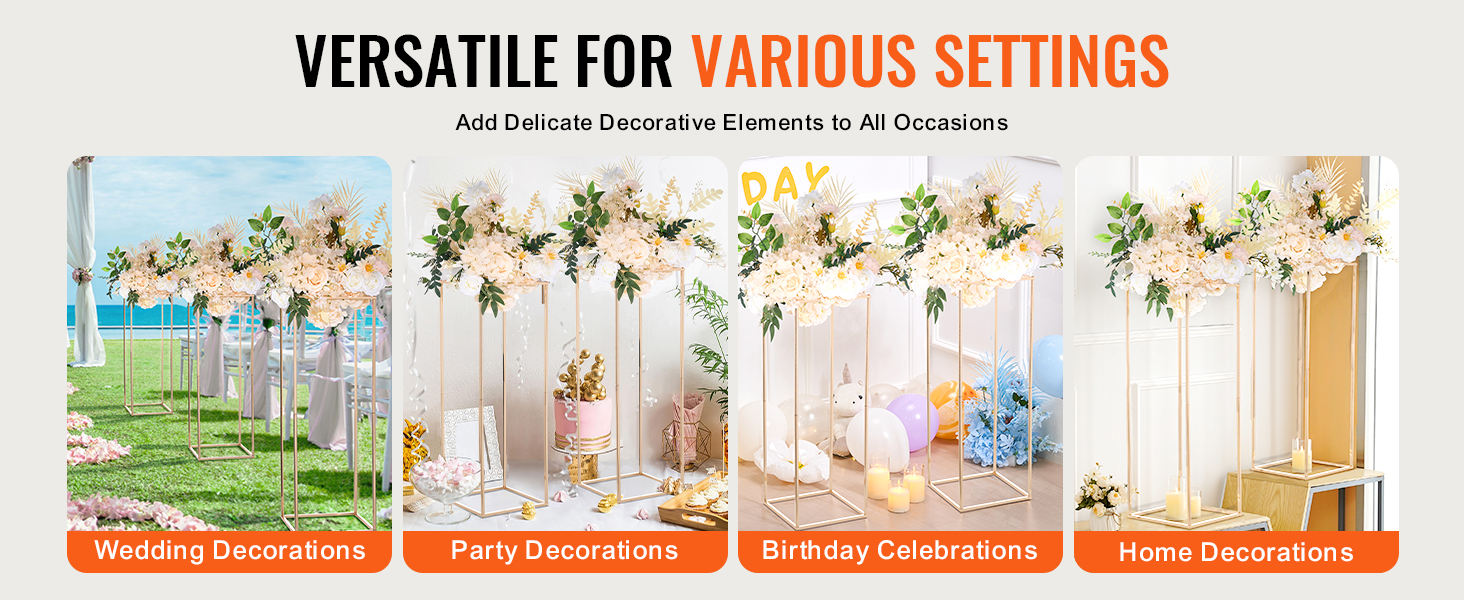 VEVOR 2PCS 31.5inch High Wedding Flower Stand, Metal Vase Column ...