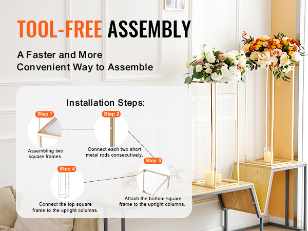 VEVOR 10PCS 31.5inch High Wedding Flower Stand, With Acrylic Laminate ...