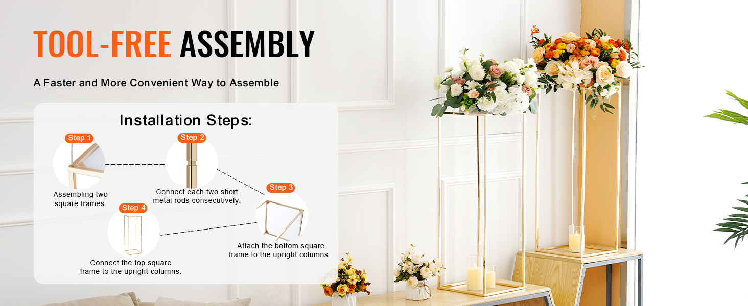 VEVOR 10PCS 31.5inch High Wedding Flower Stand, With Acrylic Laminate ...