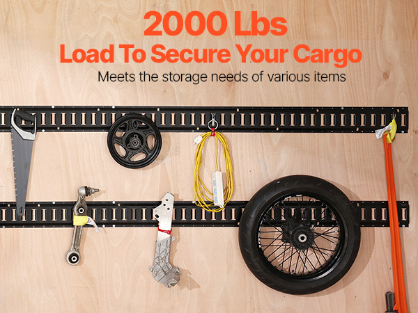 VEVOR E Track Tie Down Rail Kit, 5' Steel Rails, 4 Pack, Secure Cargo ...
