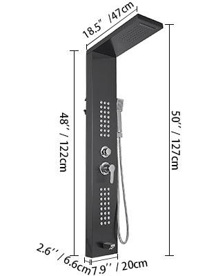 VEVOR Shower Panel Tower System Stainless Steel Multi-Function Shower ...