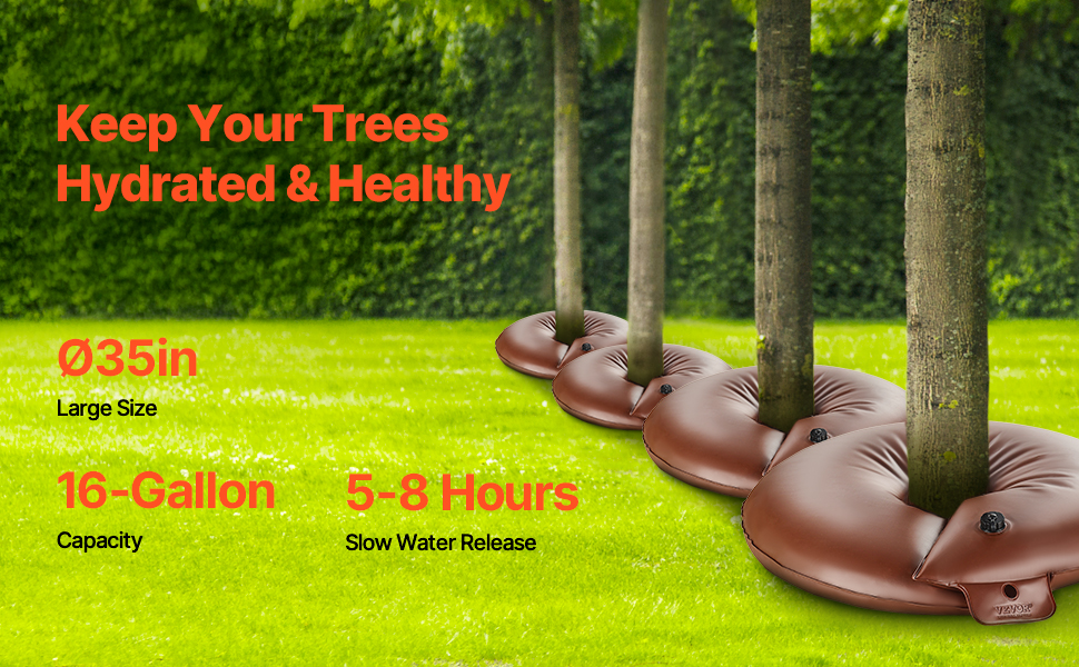 VEVOR Tree Watering Bags Slow Release, 4 Pack 16 Gallons Tree Watering ...