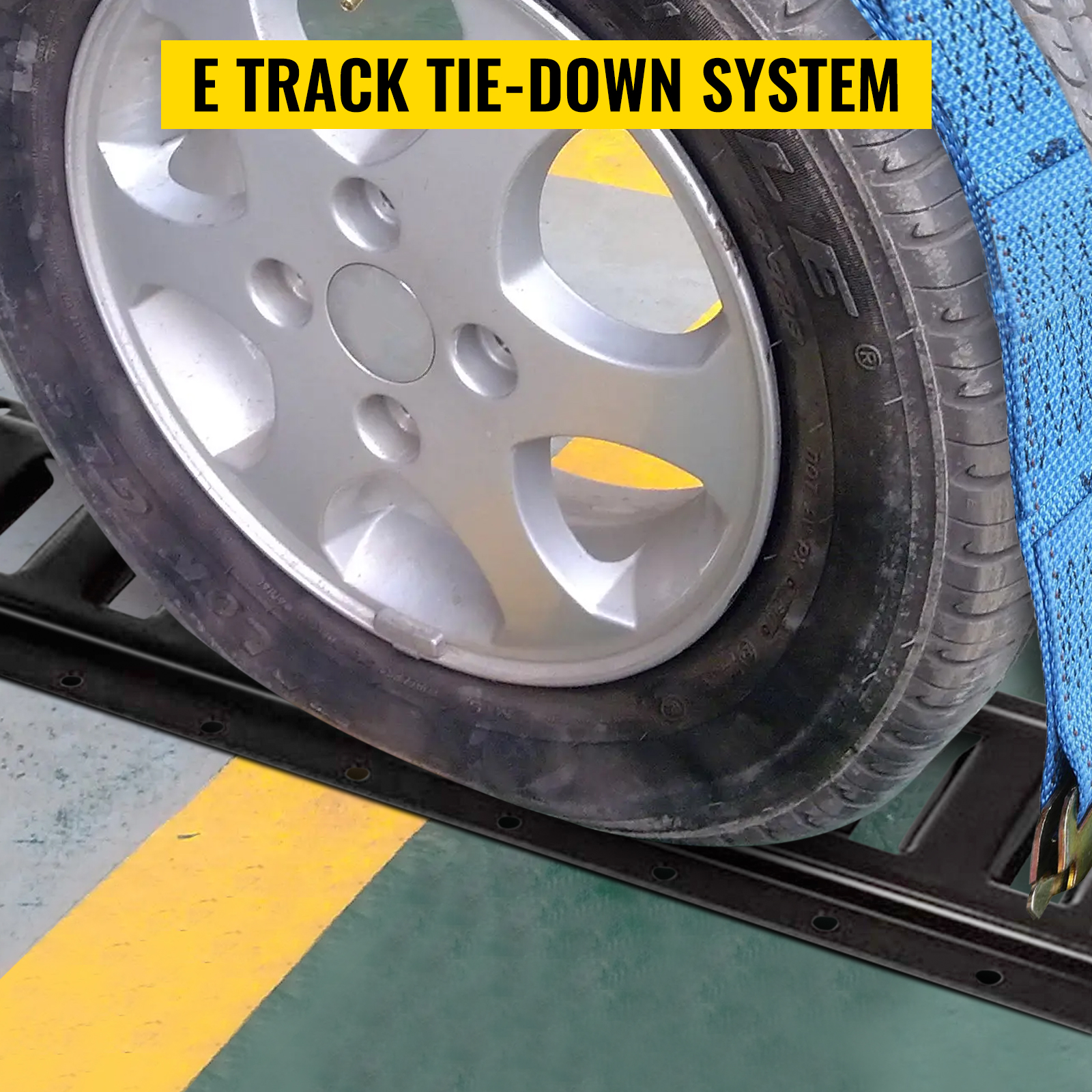 VEVOR E-Track Tie-Down Rail, 4PCS 8-FT Steel Rails w/Standard 1"x2.5 ...