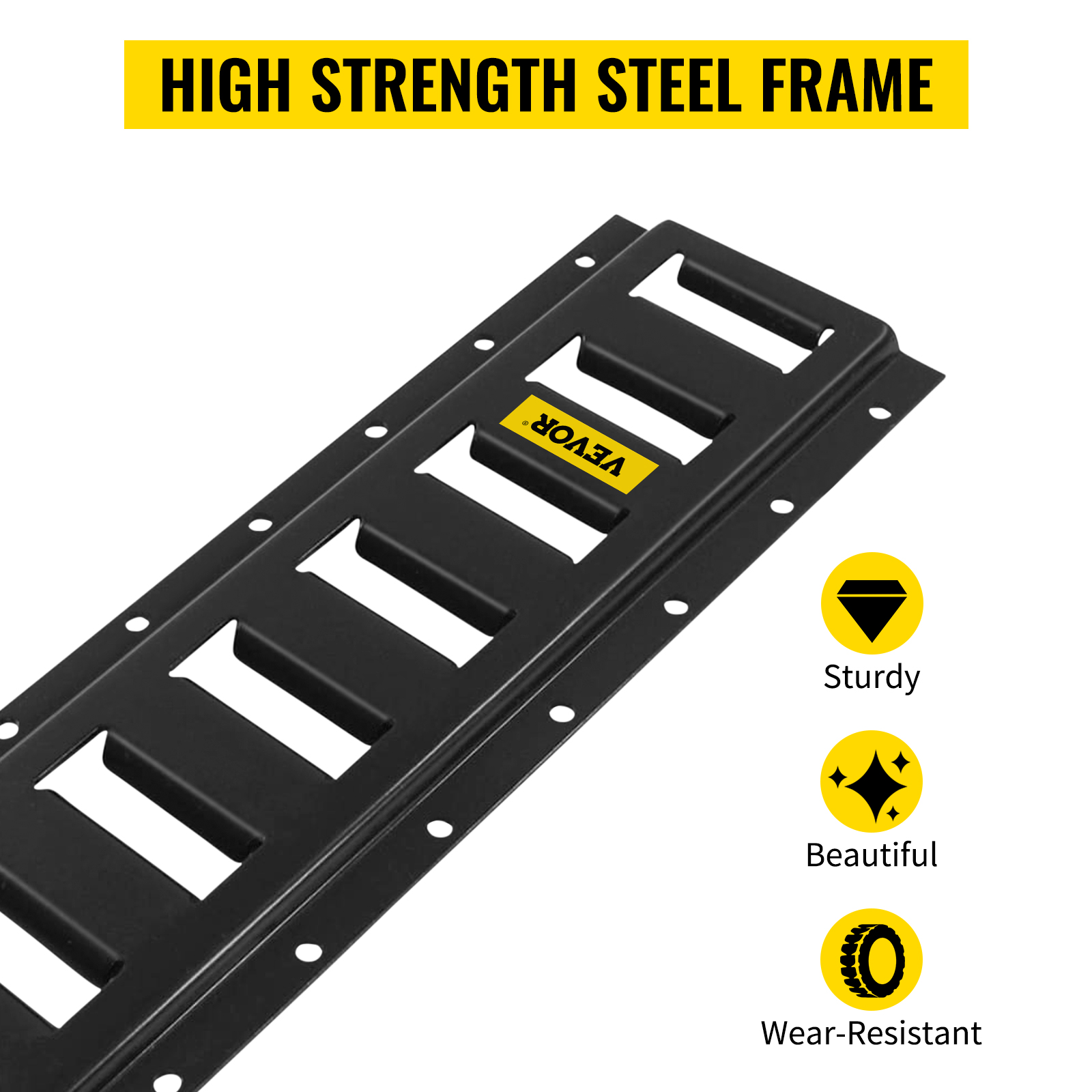 VEVOR E-Track Tie-Down Rail, 4PCS 8-FT Steel Rails w/Standard 1"x2.5 ...