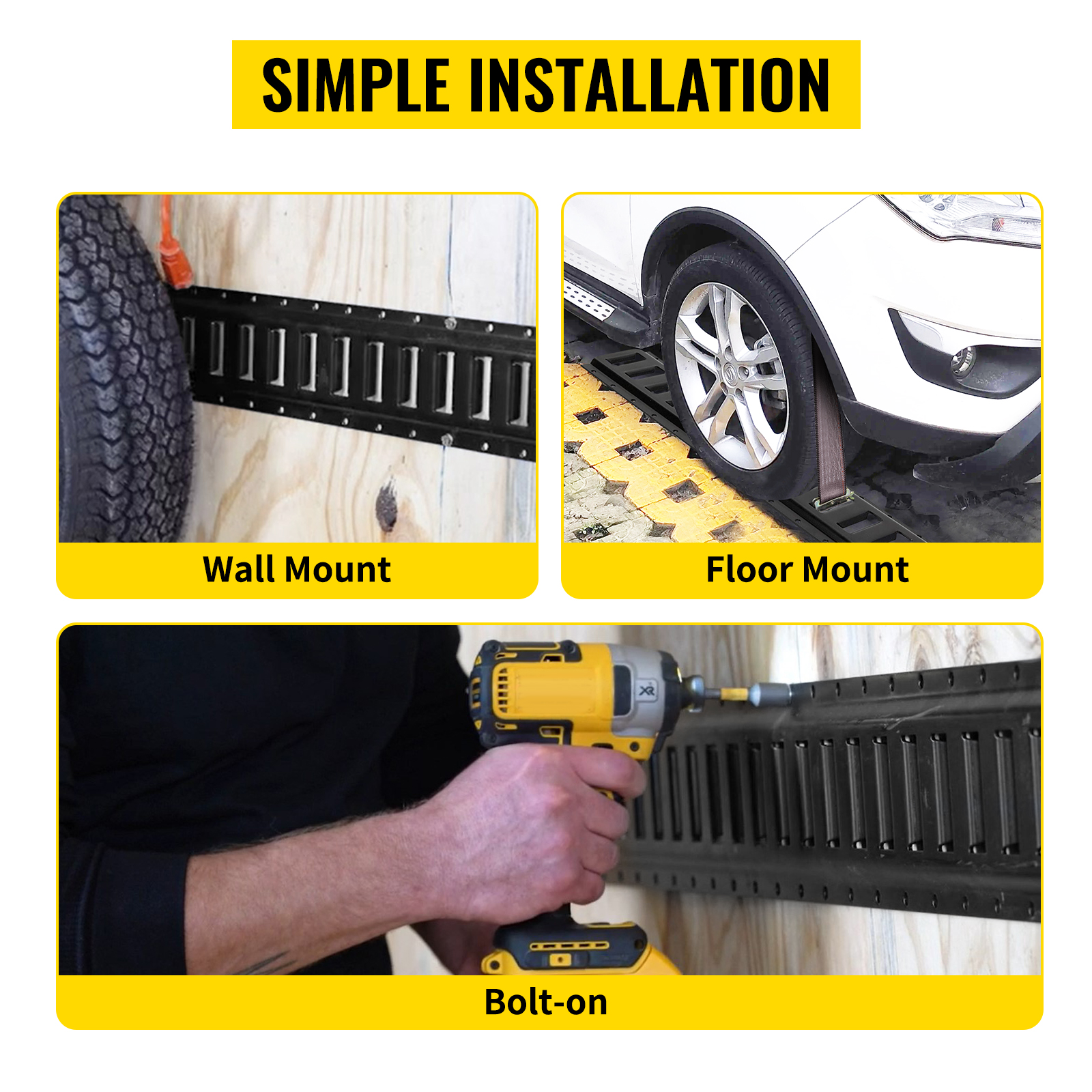 VEVOR E-Track Tie-Down Rail, 4PCS 8-FT Steel Rails w/Standard 1"x2.5 ...