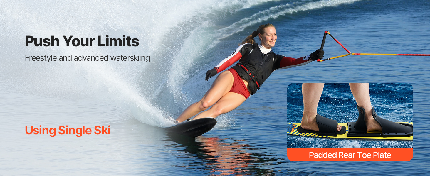 VEVOR 150 cm Water Skis Combo Adults Water Skis with X-7 Adjustable ...