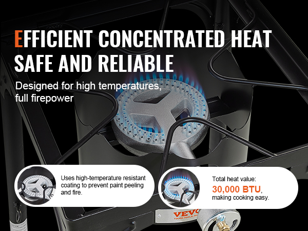 VEVOR Single Burner Outdoor Camping Stove, 30,000-BTU Camping Modular ...
