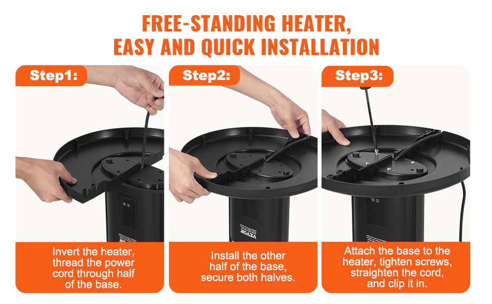 VEVOR Infrared Heater 2000W Electric Space Heater Remote Control 3 ...