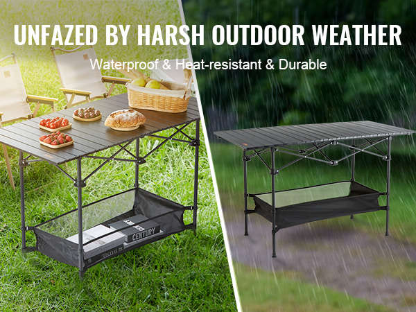 VEVOR Folding Camping Table, Outdoor Portable Side Tables, Lightweight ...