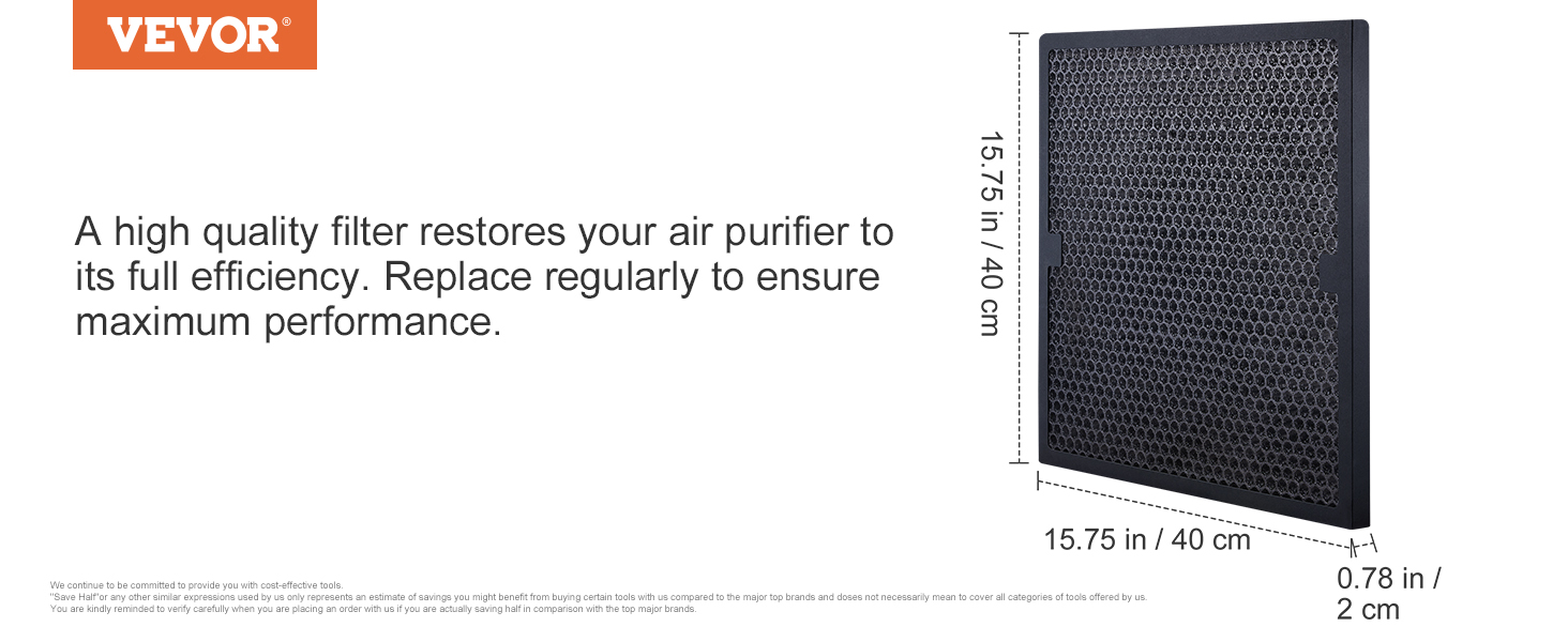 VEVOR Active Carbon Filters, 3 Pack, 16'' x 19'' Air Filter Replacement ...