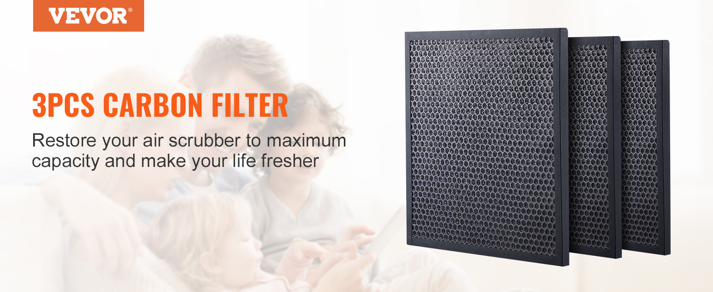 VEVOR Active Carbon Filters, 3 Pack, 16'' x 19'' Air Filter Replacement ...