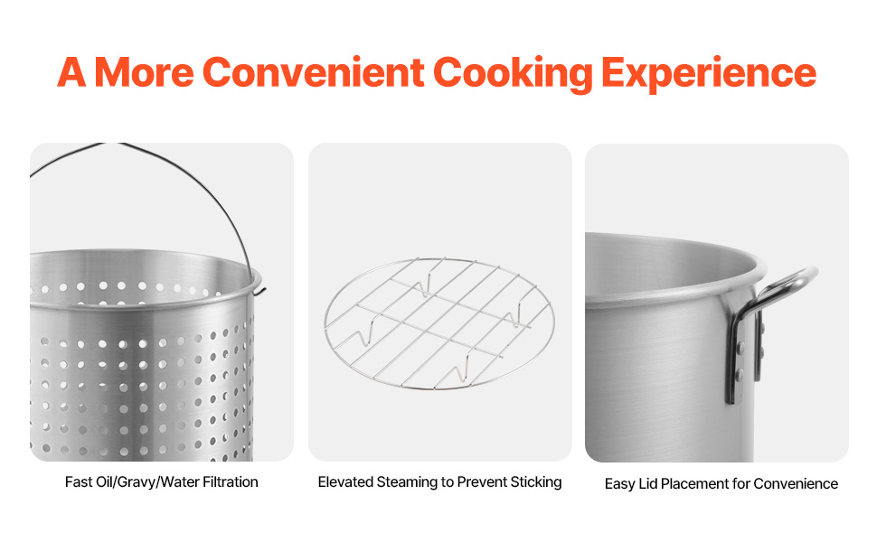 100 Qt Seafood Boiling Kit with Strainer Outdoor Crab Crawfish Cooking ...