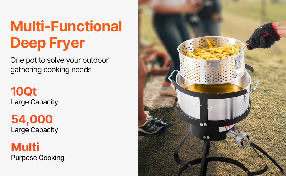 Deep Fryer Pot With Basket AFAIF 10 Qt. Fish Fryer Kit With Heavy Gauge ...