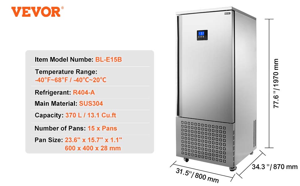370L Commercial Blast Freezer 15 Trays Blast Chiller Chest Seafood ...