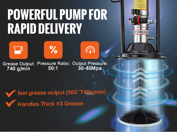VEVOR Grease Pump, 3 Gallon 12L, Air Operated Grease Pump with 13 ft ...