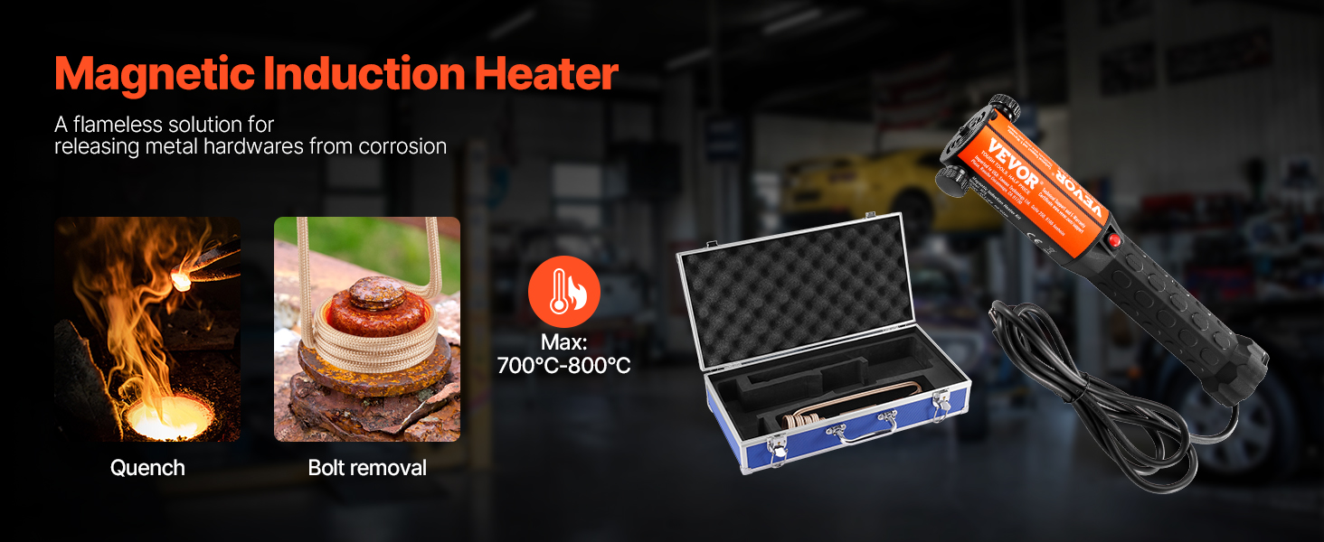 VEVOR Magnetic Induction Heater Hand-held Induction Heater 1KW for ...